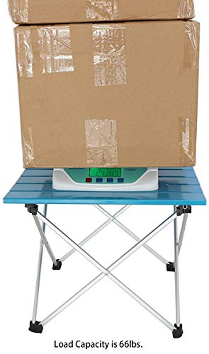 Sutekus Folding Table Camping Side Tables with Aluminum Table Top and Carry Bag (Black)
