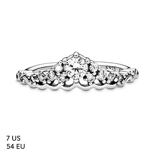 Pandora Jewelry Fairytale Tiara Cubic Zirconia Ring in Sterling Silver, Size 4.5