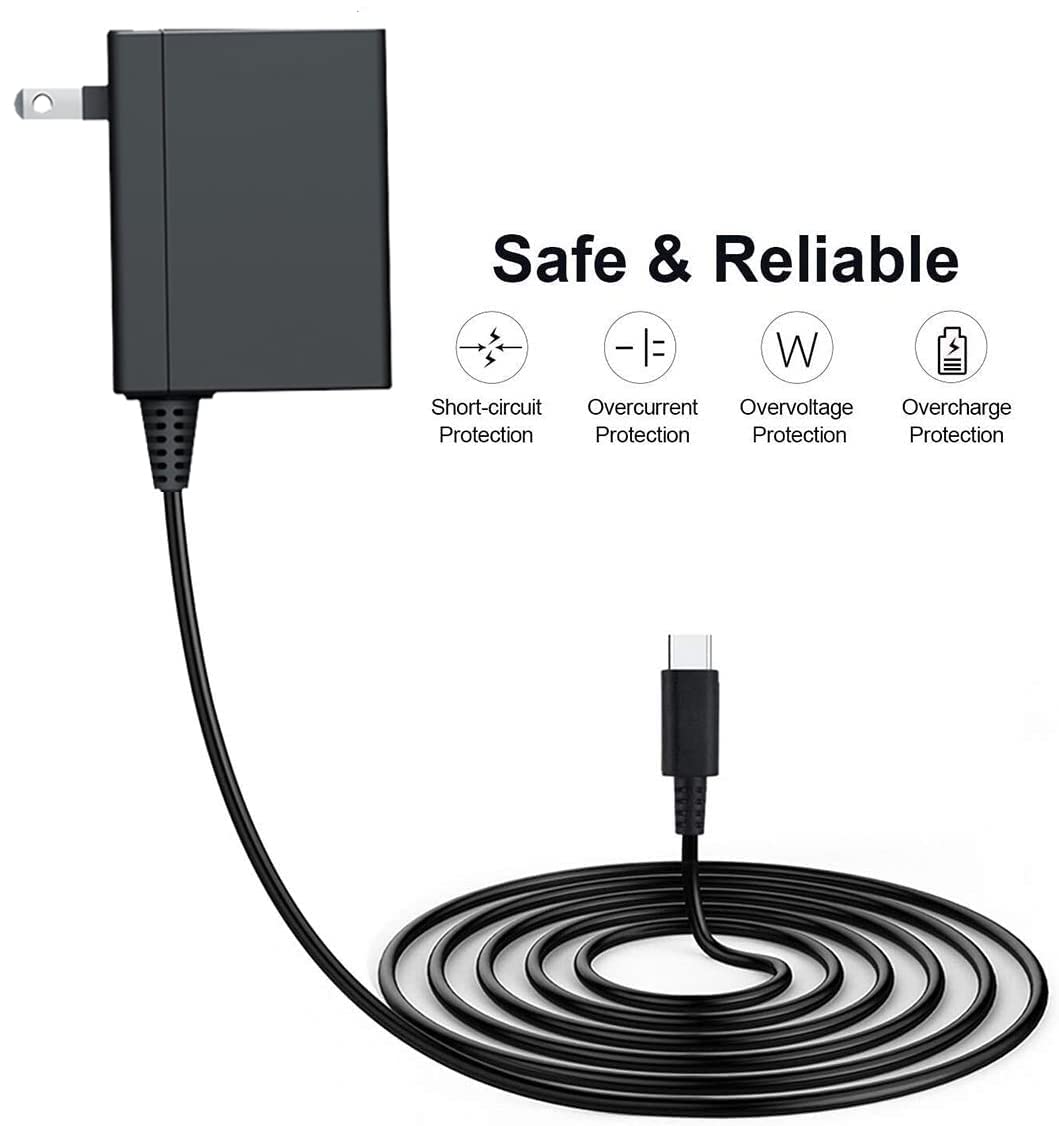 Switch Charger - Fast Charger AC Adapter for Nintendo Switch Dock/Switch and Pro Controller with Type C Charging kit (Support TV Mode)