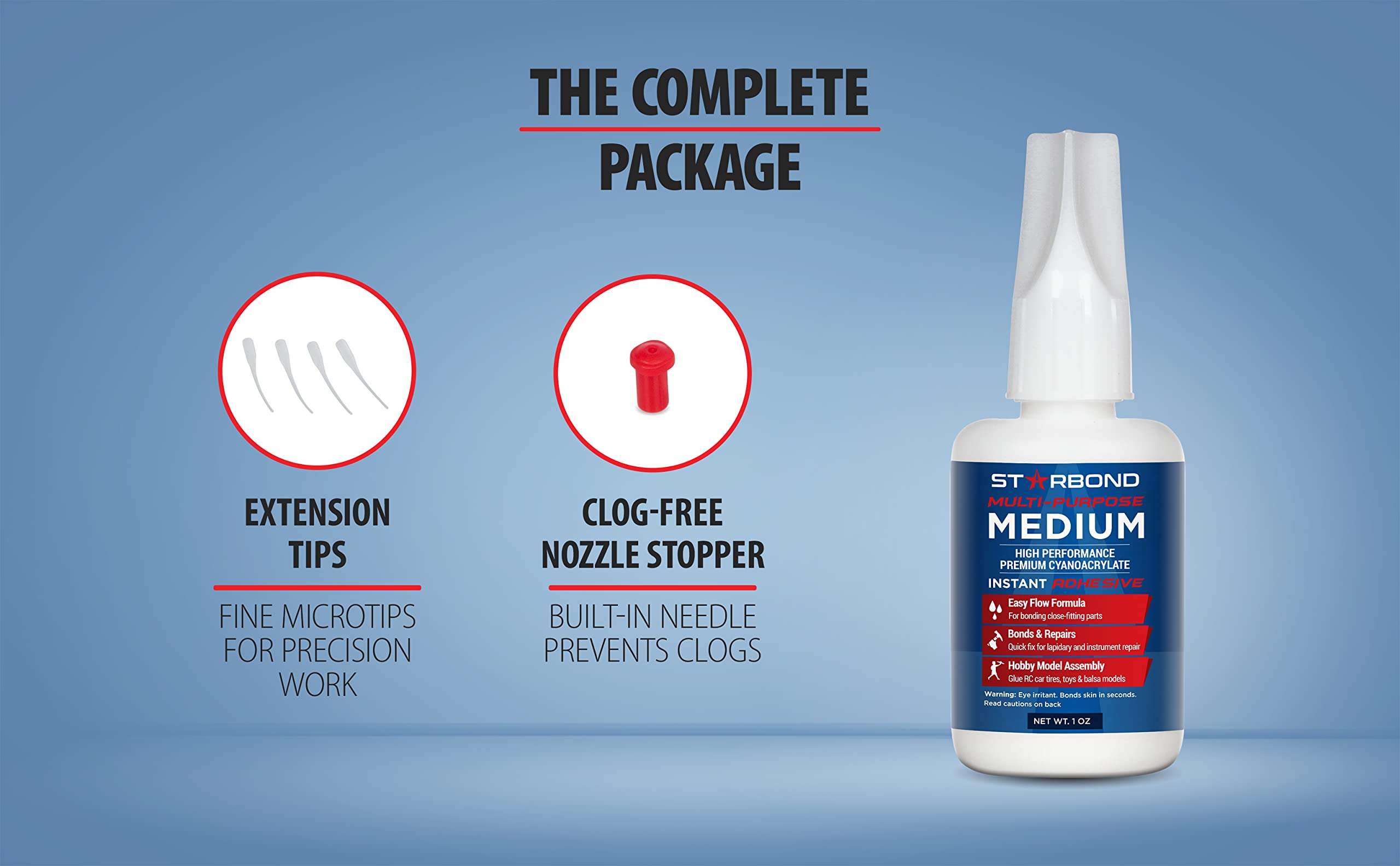 Starbond 1 oz. Medium CA Glue (Premium Cyanoacrylate Super Glue) for Quick Glue-ups. Woodworking, Woodturning, Hobby Models…