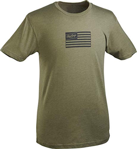 Rawlings Flag Branded T-Shirt, Military Green, Medium