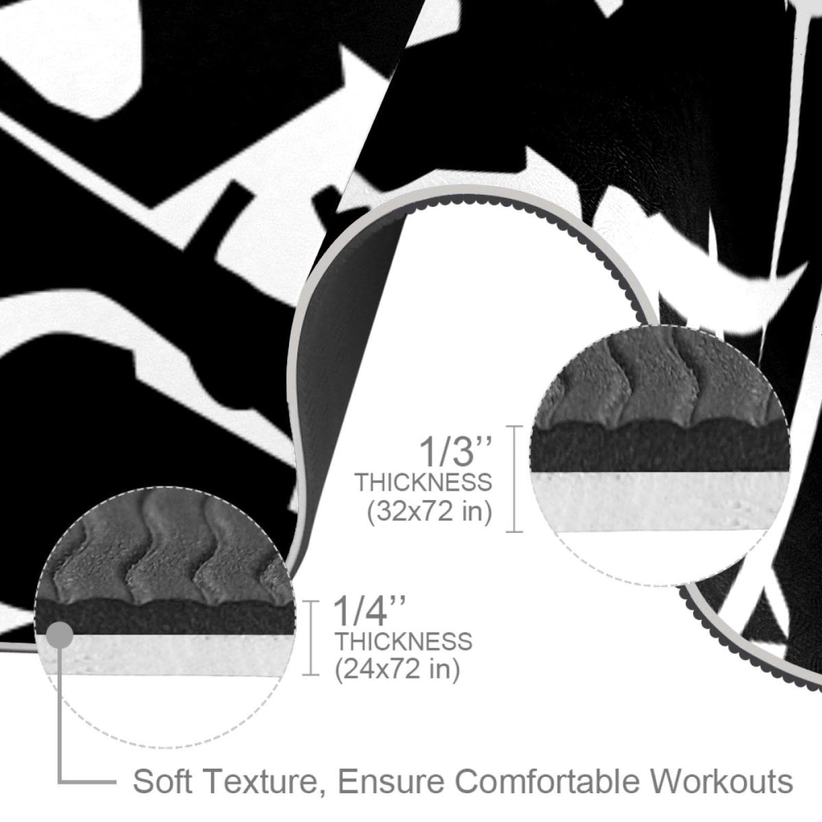 Yoga Mat, Yoga Mats for Home Workout, Workout Mat, Exercise Mats, Pilates Mat, Football Abstract