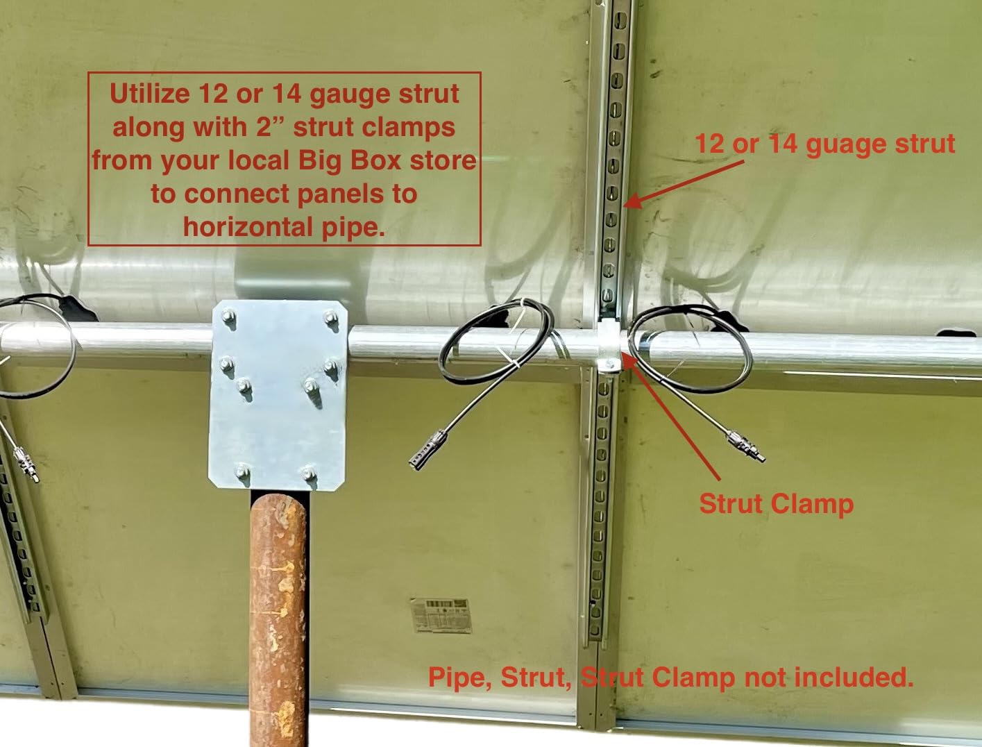 Solar Panel Array Top of Pole Ground Mount Bracket 4" Pipe Universal Bolt On