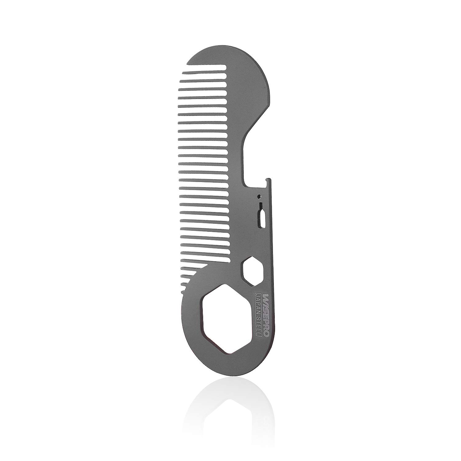 WISEPRO Beard Mustache Comb Fine Toothed Beard Comb Keychain Comb,Suitable For Beard Care Facial Hair Grooming(Black Circle Corkscrew)