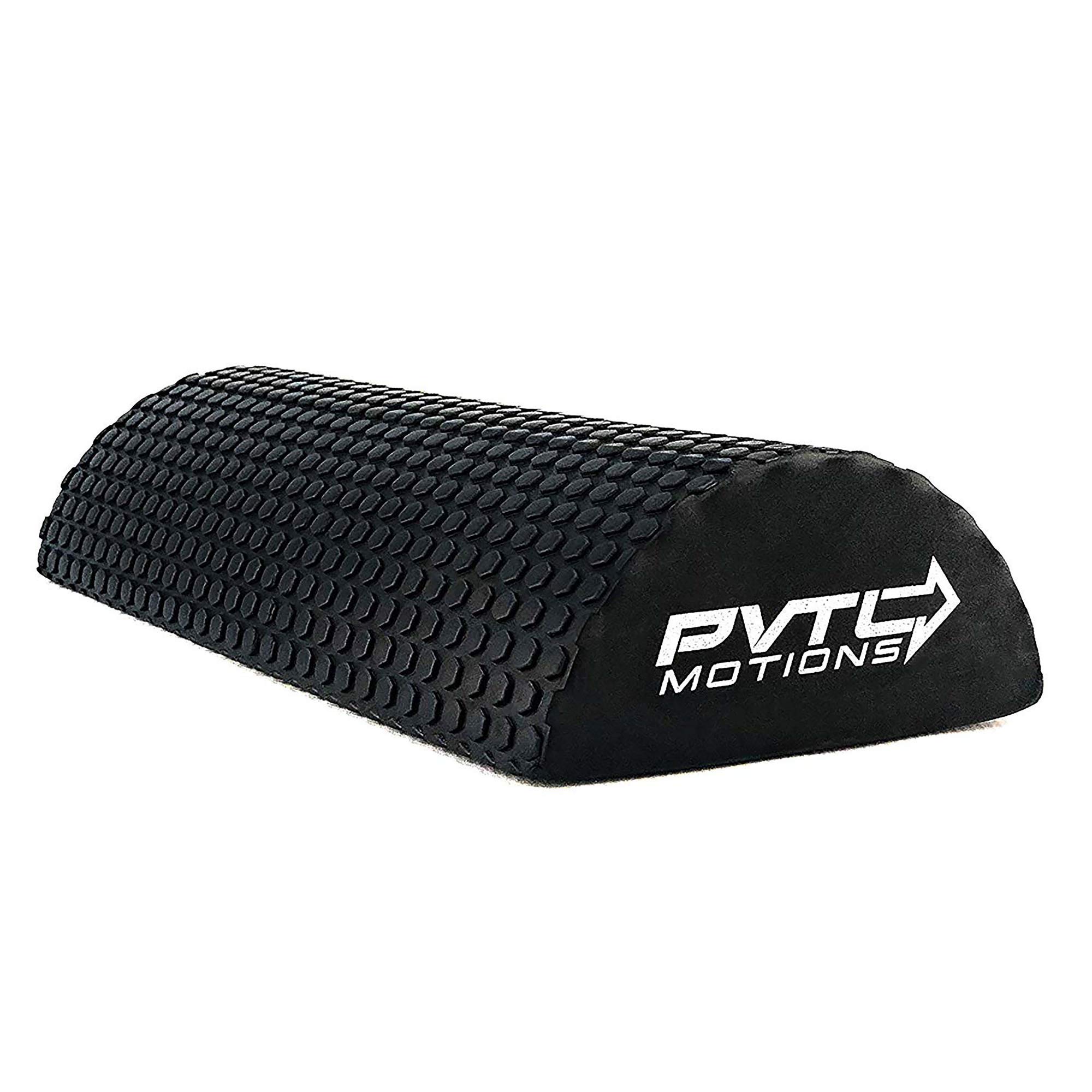 PVTL Half Foam Roller 12 inch Foam Roller for Physical Therapy and Exercise Black Equipment (Half Round Black 6" X 12") Downloadable Stretching Chart Included