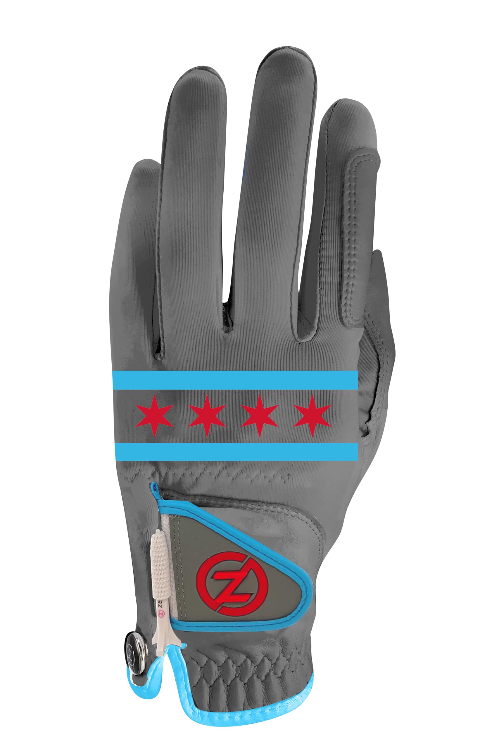 Zero Friction Men’s Compression-Fit Cabretta Leather Chicago Golf Glove, Left Hand, White