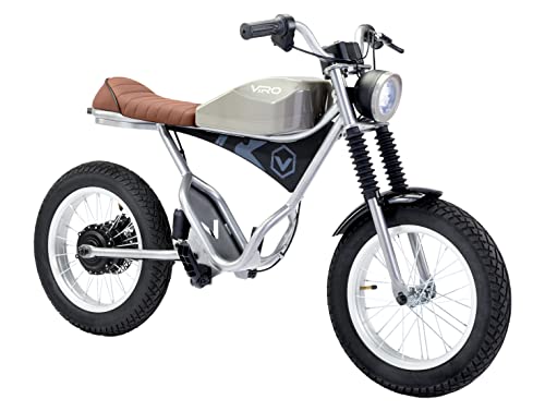 VIRO Rides Cafe Racer 25.2 V, Motorized Electric Mini-Bike with Parent-Controlled Max Speed for Ages 8+