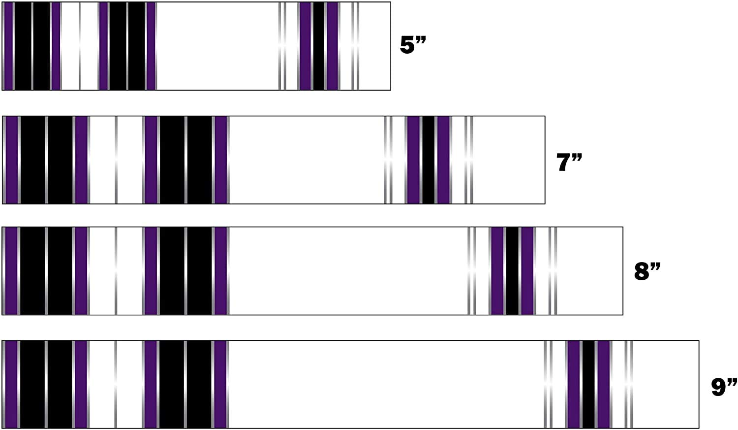 White Water Archery Laminated Purple Traditional 9 Crest Arrow Wraps 15 pk Choose Length Width (7, 1.4)