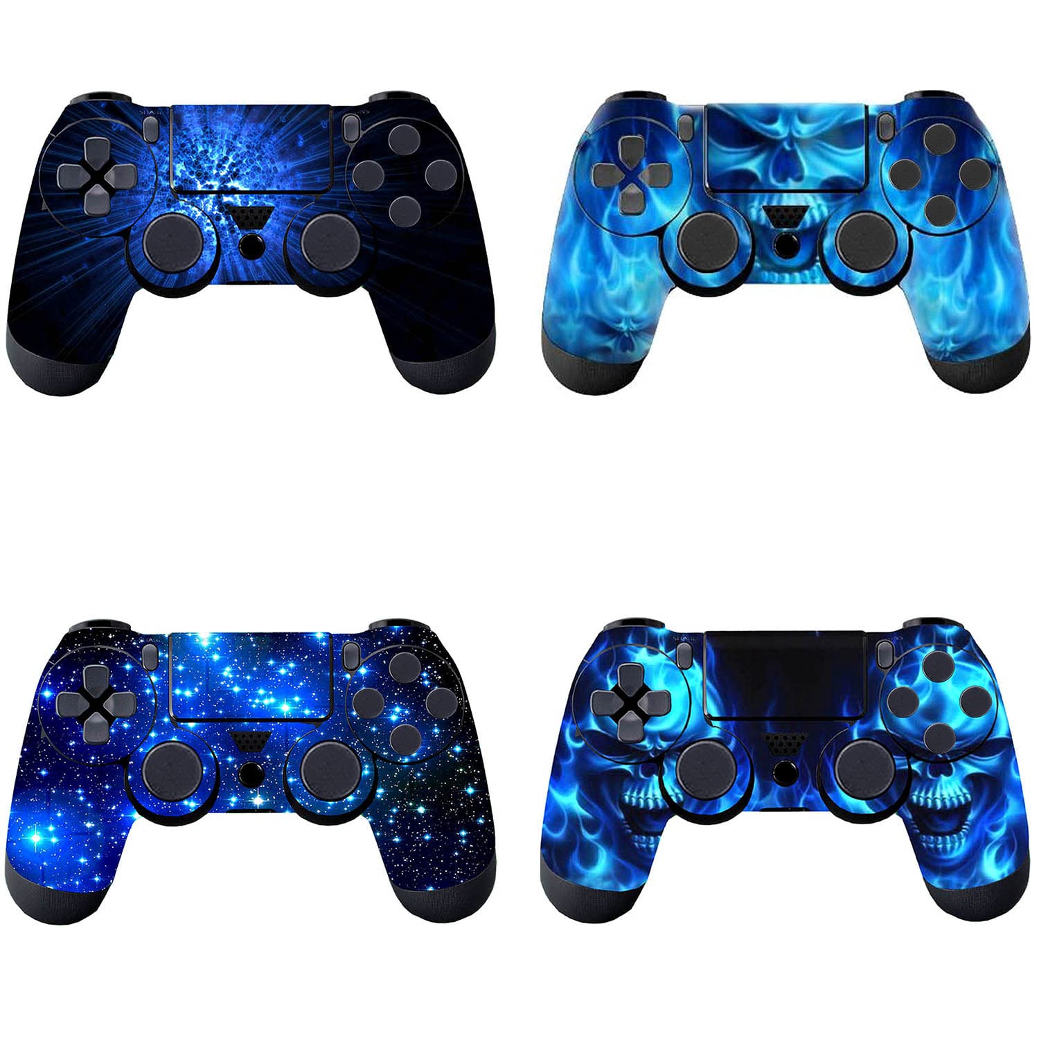 SubClap 4 Packs PS4 Controller Skin, Vinyl Decal Sticker Cover for Playstation 4 Wireless Controller (Shing Blue)