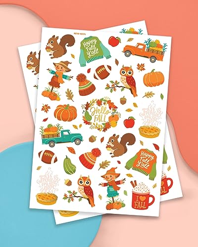 xo, Fetti Fall Temporary Tattoos for Kids - 32 Glitter styles | Birthday Party Supplies, Autumn + Pumpkin