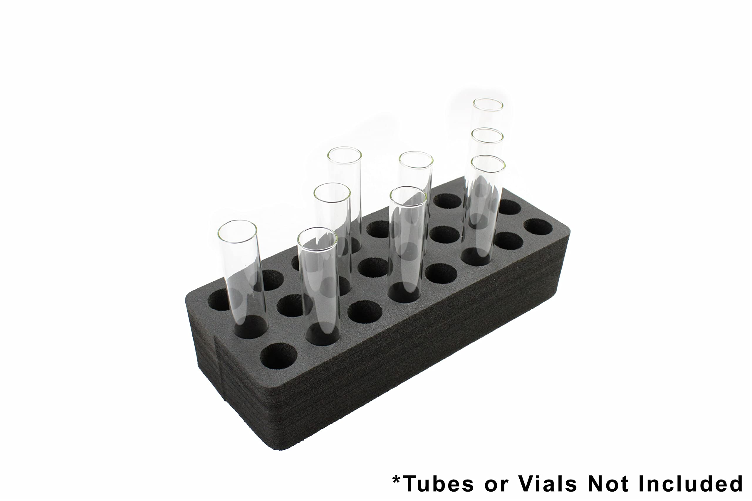 Polar Whale 2 Test Tube Freezer Racks Durable Black Foam Storage Holder Organizer Stand Transport Holds 24 Tubes Fits up to 30mm Diameter