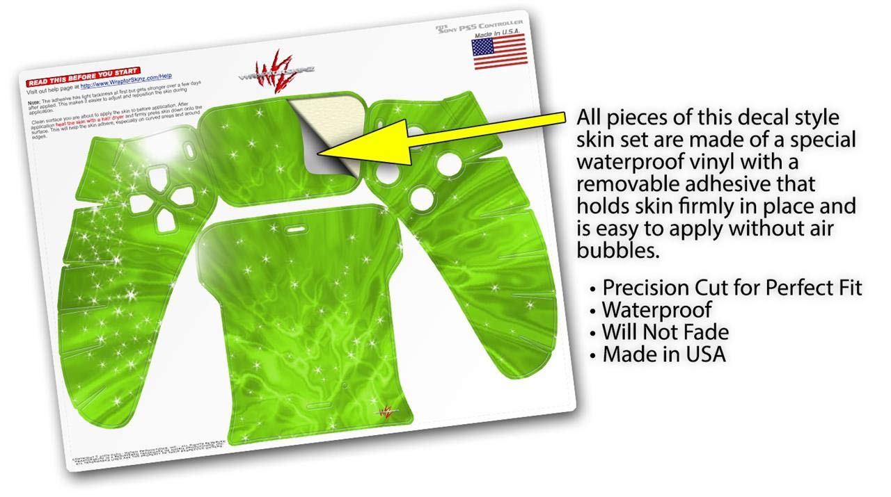 WraptorSkinz Skin Wrap compatible with Sony PS5 DualSense Controller Stardust Green (CONTROLLER NOT INCLUDED)