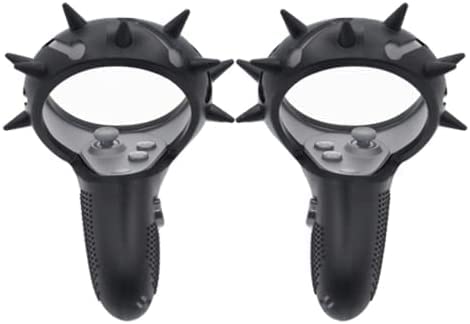 Silicone Protective Cover Touch Controller Grip Cover Skin with Knuckle Straps for Quest1/Rift S (Black)