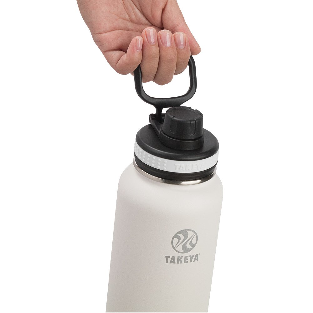 Takeya Originals 40 Oz Vacuum Insulated Stainless Steel Water Bottle With Straw Lid, White
