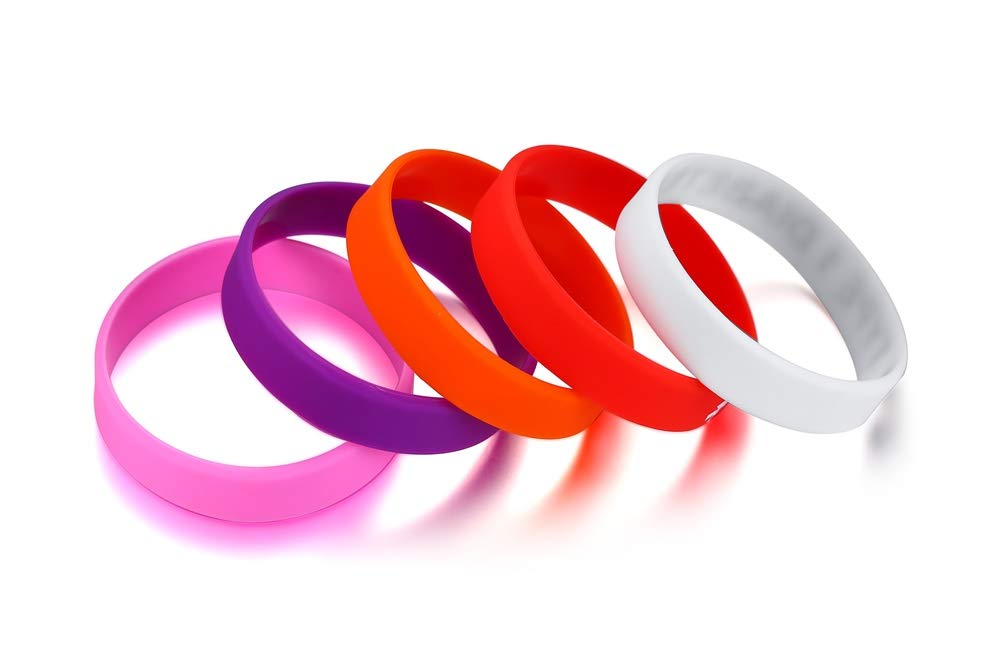 VNOX 5Pcs a Set Silicone Type 1 2 Diabetes Medical Alert ID Bangle Bracelet,7.5" (Style 3-Type 1 Diabetes)