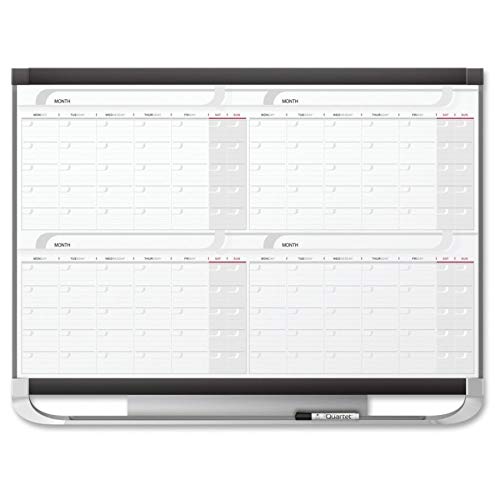 Quartet Dry Erase Calendar Board, Magnetic Whiteboard Planner, 4' x 3', 4 Months, Total Erase Surface, Prestige 2 (4MCP43P2)