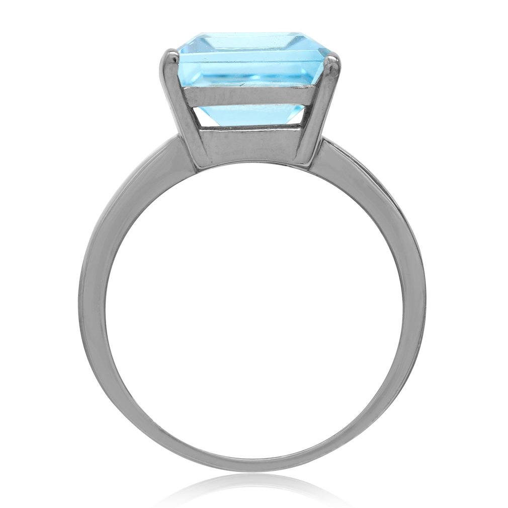 Silvershake Huge 5.63ct. Natural Emerald Green Agate White Gold Plated 925 Sterling Silver Solitaire Ring Size 7