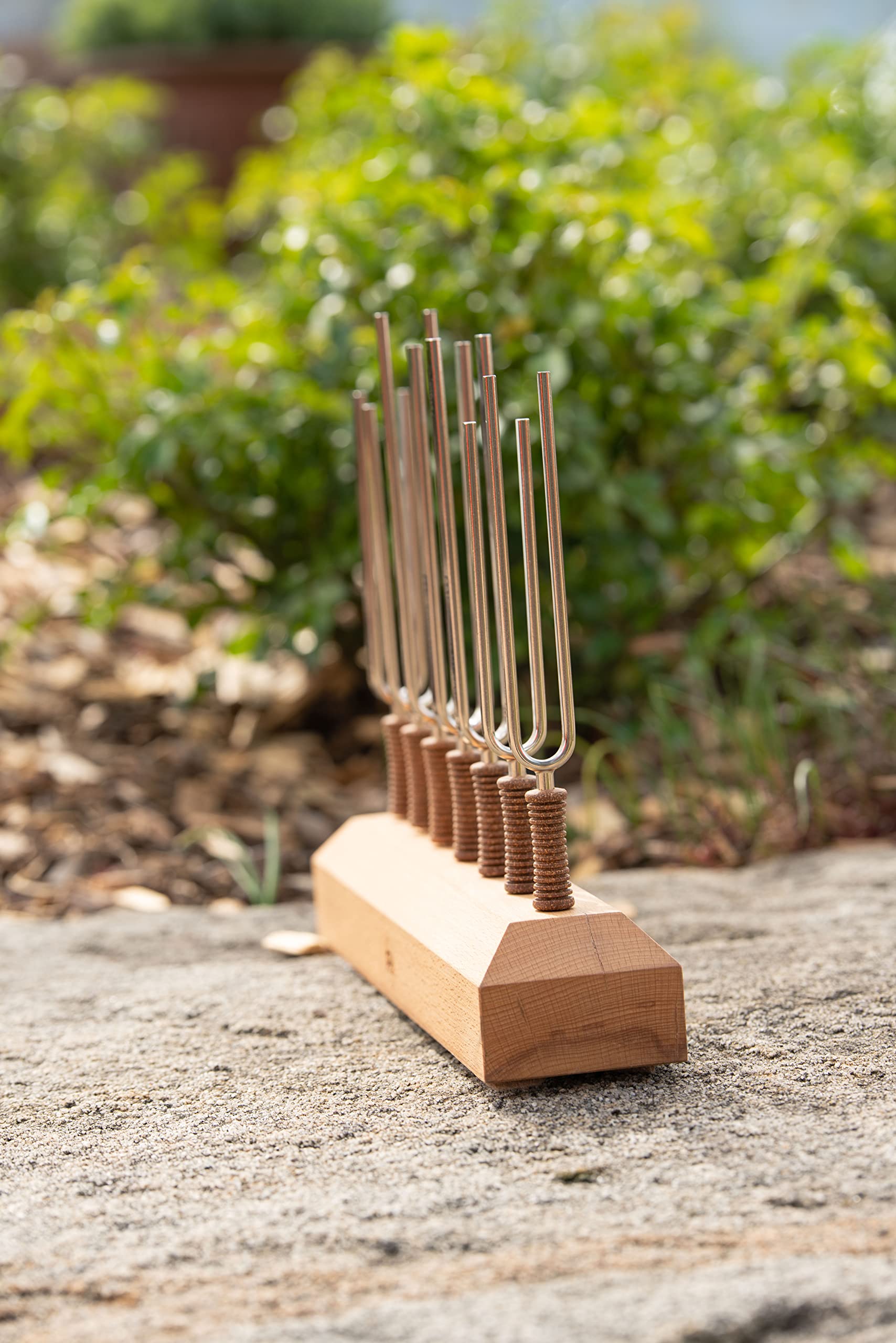 Standard Planetary Tuning Fork Holder (Holds 7 Pieces) β MADE IN EUROPE β For Meditation, Sound Healing and Yoga, Beech Wood