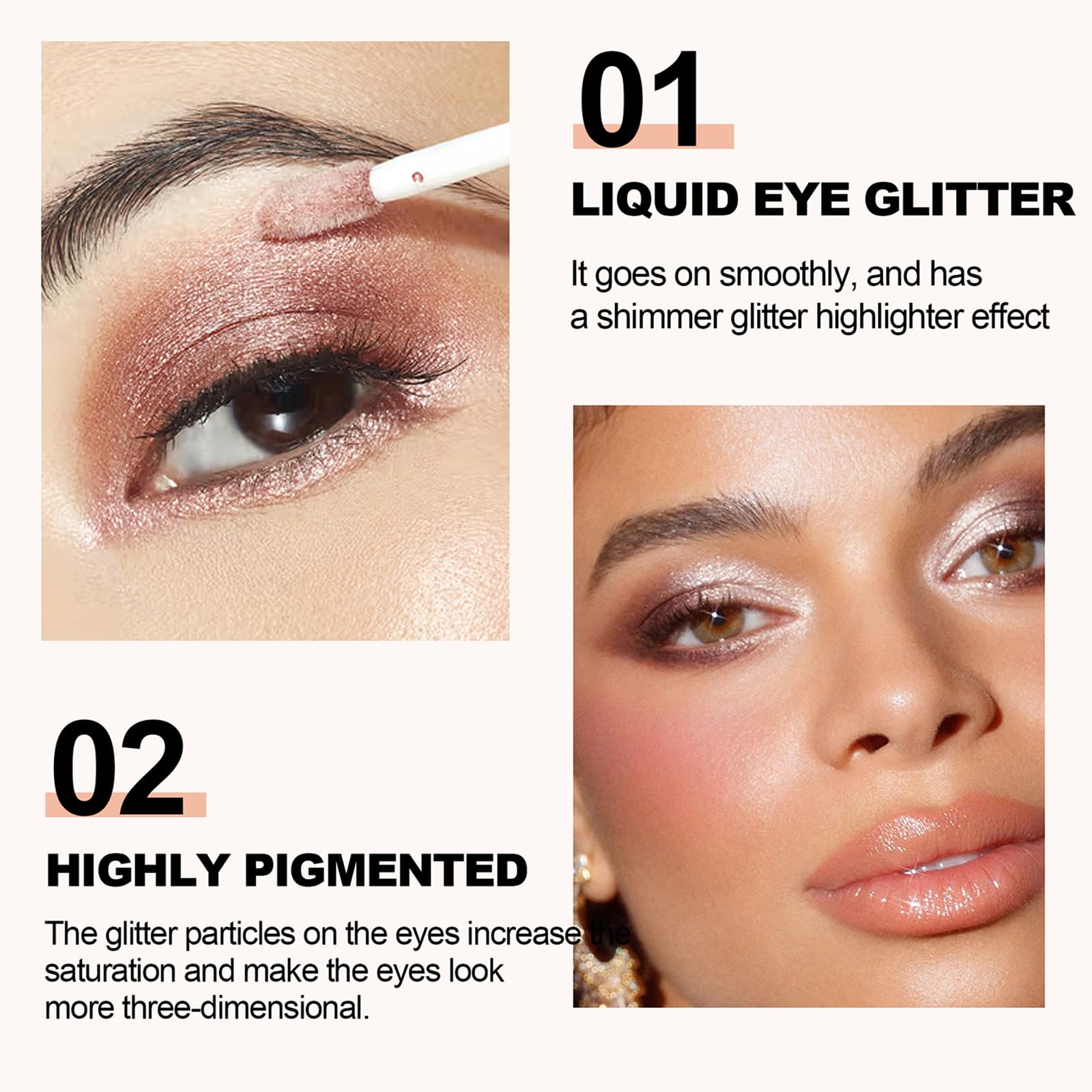 Skynest Liquid Glitter Eyeshadow, 12Pcs Long Lasting | Quick drying | High-impact, Multi-Dimension Eye looks Metallic Shimmer Makeup Edition