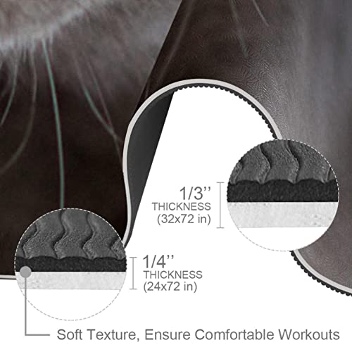 Yoga Mat, Yoga Mats for Home Workout, Workout Mat, Exercise Mats, Pilates Mat, grey cat animal pattern