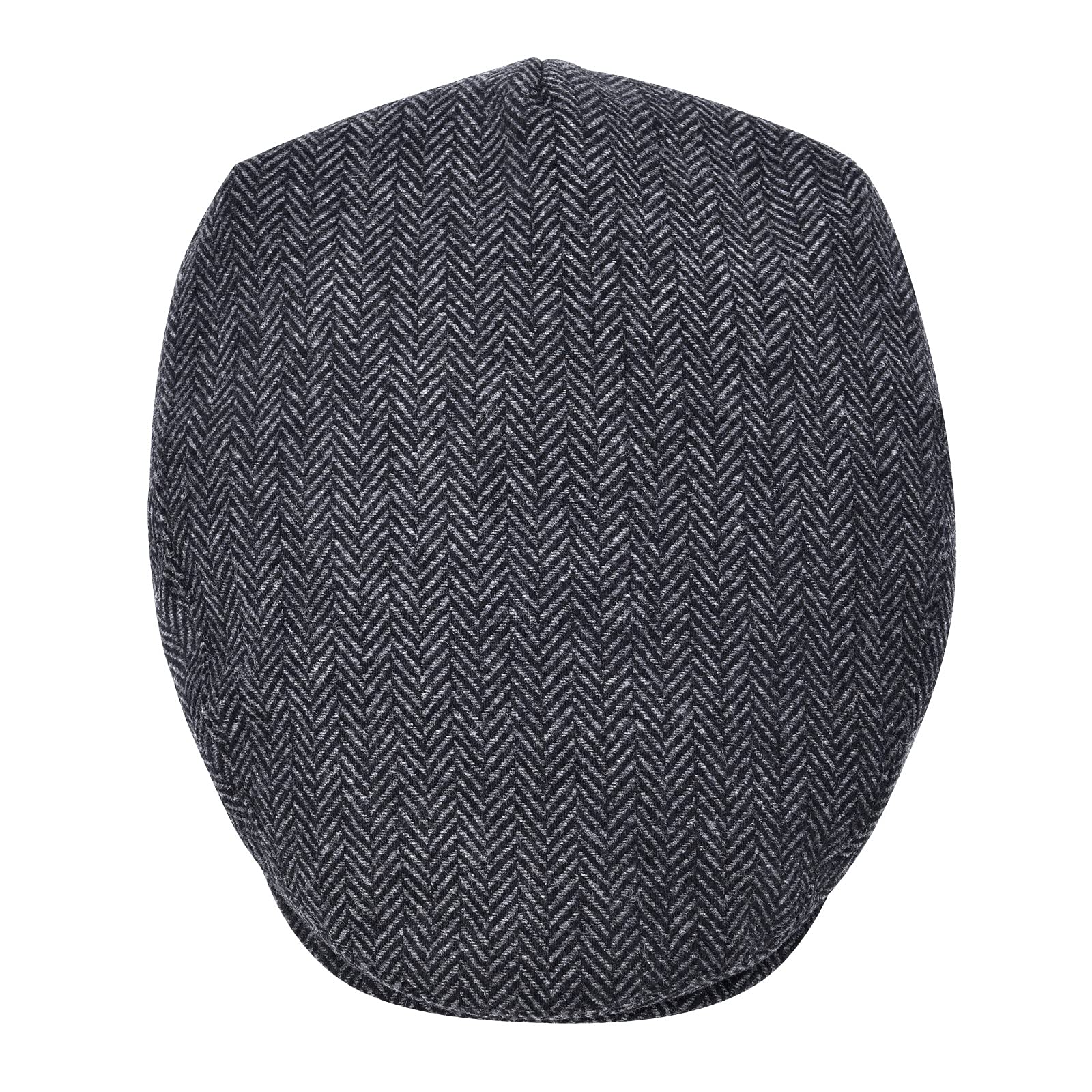 STARANCE Men Hat Wool Blend Newsboy Ivy Hat Tweed Flat Cap (Herringbone Gray, 7 1/2)
