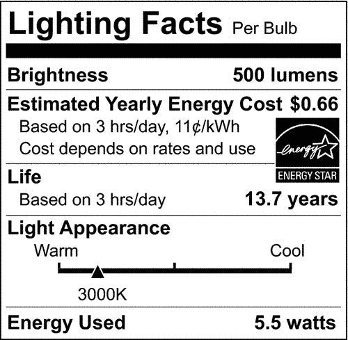Satco S9961 5.5W CTC/LED/30K/CL/120V 6-Pack