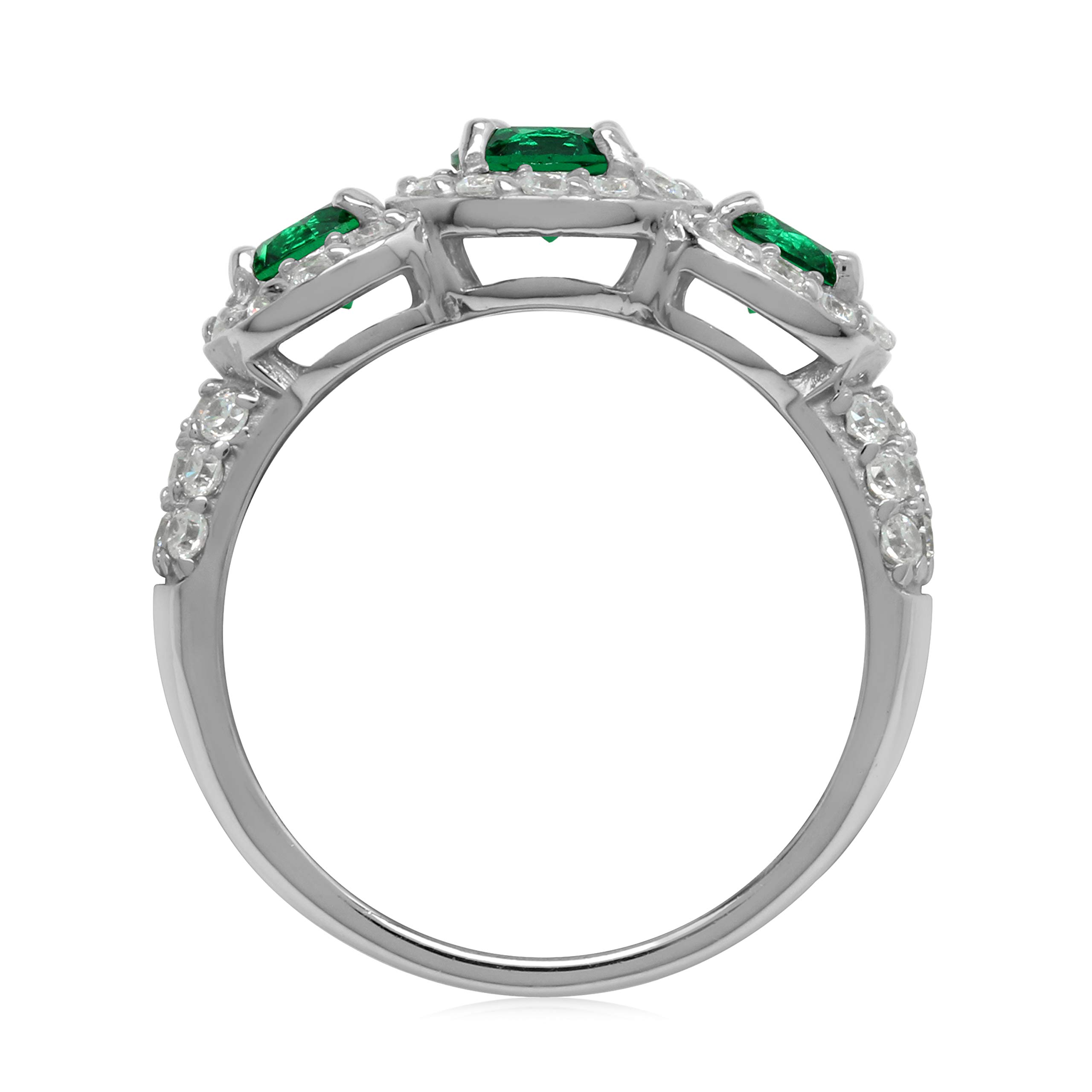 Silvershake Simulated Color Change Alexandrite White Gold Plated 925 Sterling Silver Ring Size 10