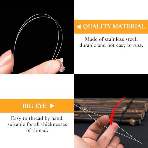 Redamancy 18 Pieces Beading Needles, 6 Sizes Seed Beads Needles Beading Needles Beading Embroidery Needles Big Eye Beading Needles forJewelry Making with Needle Bottle