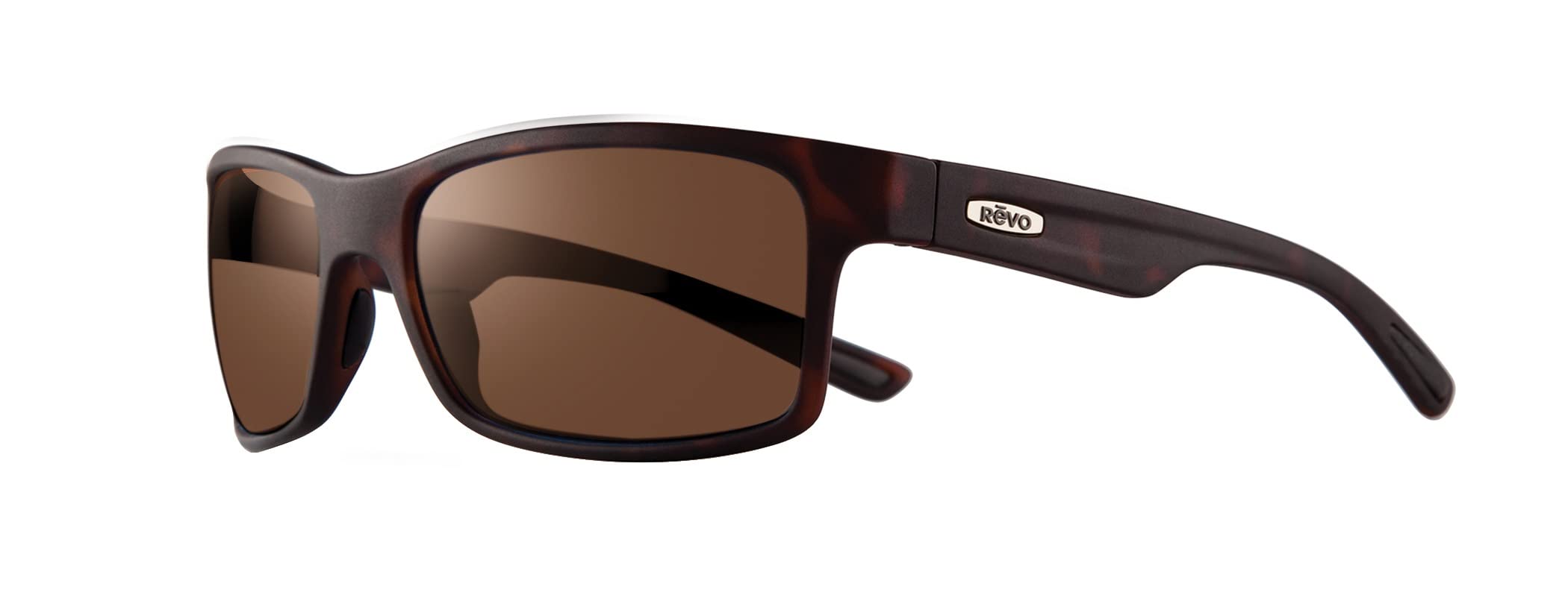 Revo Sunglasses Crawler: Polarized Performance Rectangle Sport Wrap Frame, Matte Tortoise Frame with Terra Lens