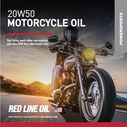Red Line 42504 20W50 Motorcycle Oil Synthetic - Quart (4 Pack)