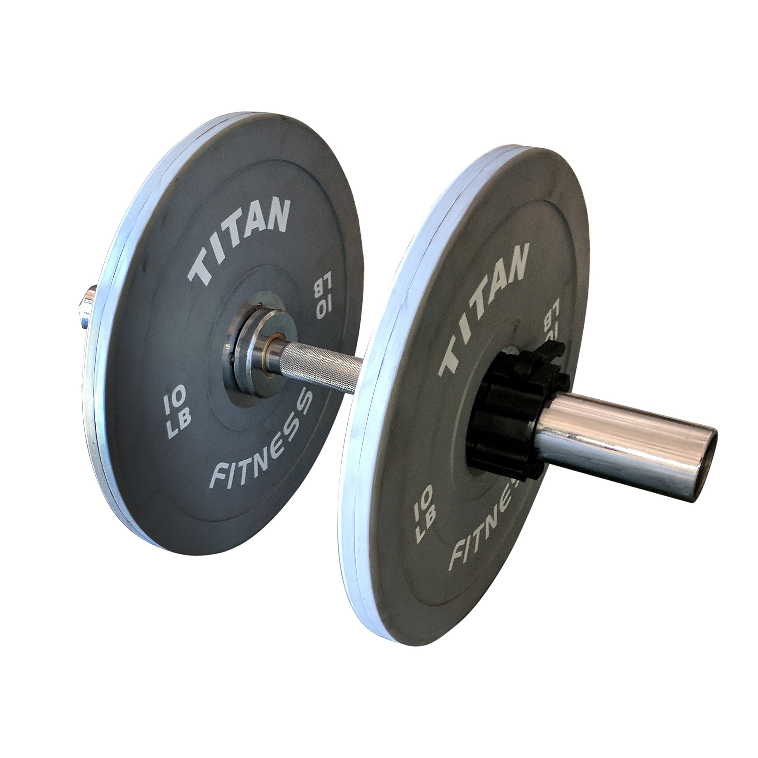 Titan Fitness Pair 20in Loadable Olympic Dumbbell Bars, 400 LB Capacity Each, Knurled Handles for Home Gym Strength Training