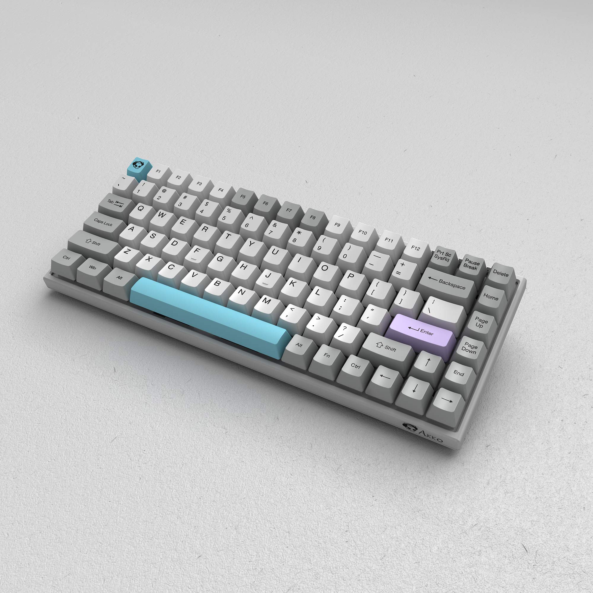 YUNZII AKKO 3084 Silent Wireless Mechanical Keyboard with Bluetooth 5.0, Dye-Sub PBT Keycap Upgraded Mechanical Gaming Keyboard (Gateron Green Switch, 84 Keys)
