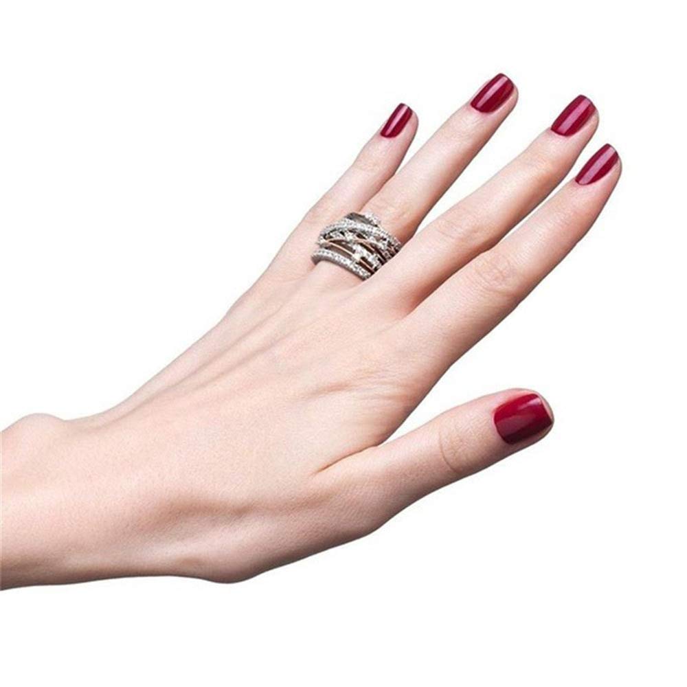 YUANYI Two Tone Intertwined Crossover Statement Ring Fashion Breadth Band Rings for Women Rose Gold Index Finger Ring (US code 10)