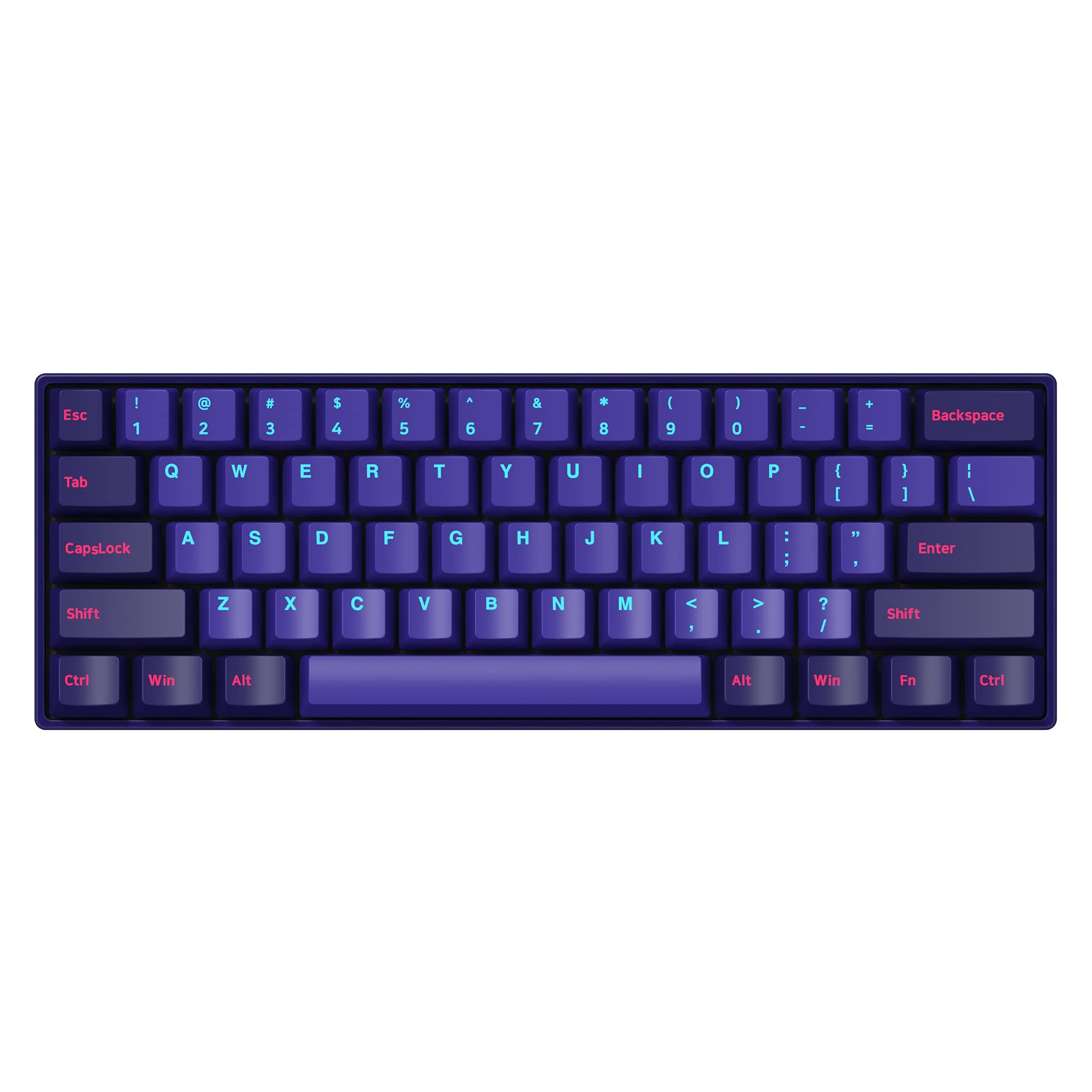 YUNZII AKKO NEON 3061 61 Keys Bluetooth 5.0 Wireless/Wired Mechanical Keyboard with RGB, NKRO, PBT Keycap,Programmable (Gateron Orange Switch)