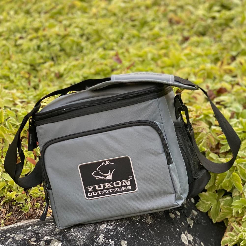 Yukon Outfitters Camping Travelling EDC Everyday Carry Drink Food 8 Cans Lunch Cooler, Gray/Black