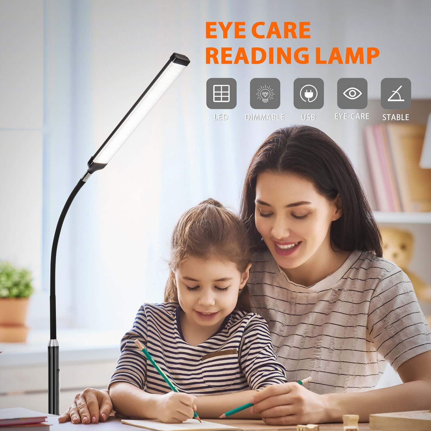 XXEAN LED Floor Lamp with Remote Touch Control,Dimmable 15W Pole Lamps for Living Room,70'' Adjustable Height Standing Reading Light with 10 Brightness/5 Timer/3 Colors for Lash Tatto Esthetician