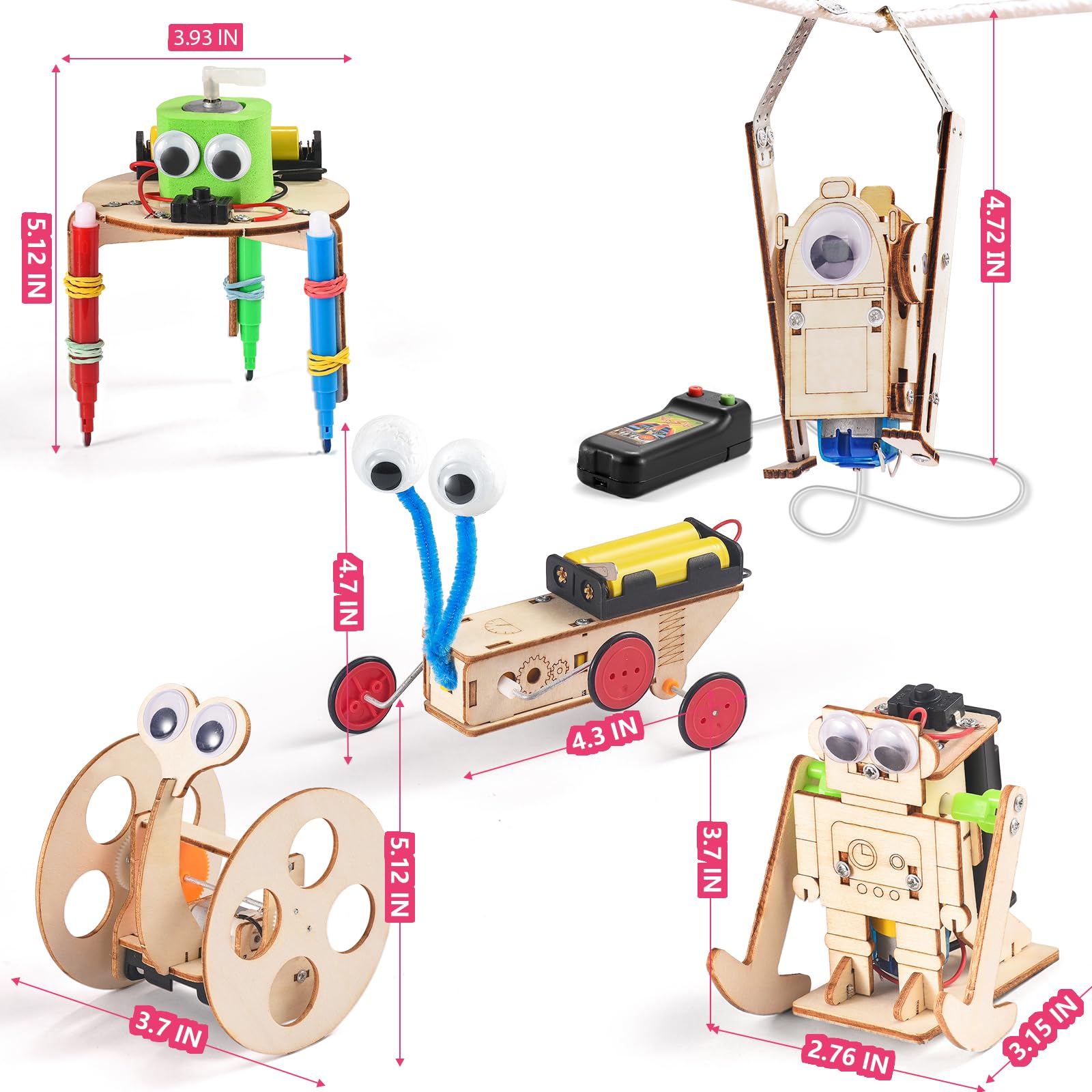 STEM Kits for Kids Ages 8-10-12, Robot Building Crafts Kit for Boys Age 6-8, Wood Science Projects, 3D Wooden Puzzles, Woodworking Model Stem Toys for 5 6 7 8 9 10 11 12 13+
