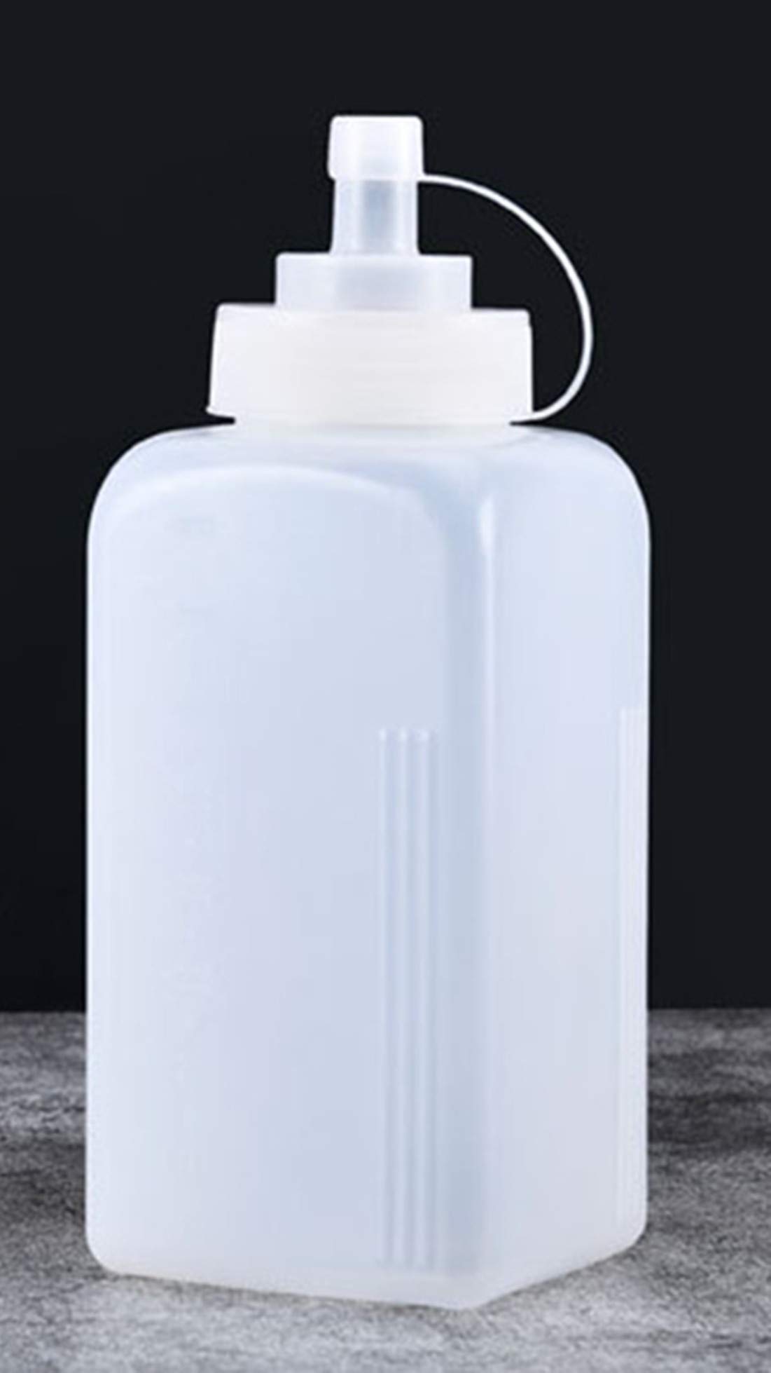 XKONG Large Caliber Squeeze Bottle, Large Sauce Bottle, Square SqueezeSauce Bottle, 800ML Jam Tomato Salad Sauce Bottle(2 pcs).