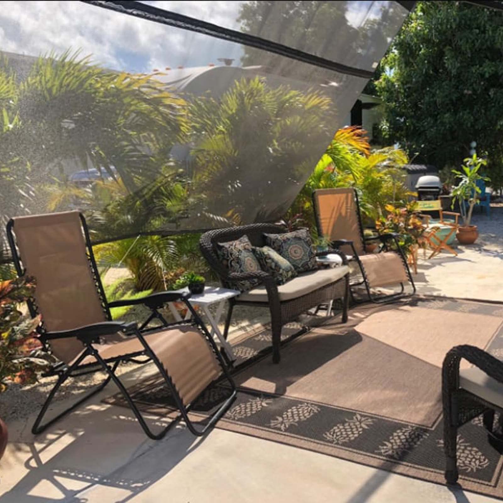 ShadePro - Vista Shade - RV Awning Shade Screen - Zipper Sun Screen Installs in Seconds - Solar Mesh Blocks 87% of Sunlight - The Original Camper Sunscreen Shade for Awnings - 17' x 8' - Black