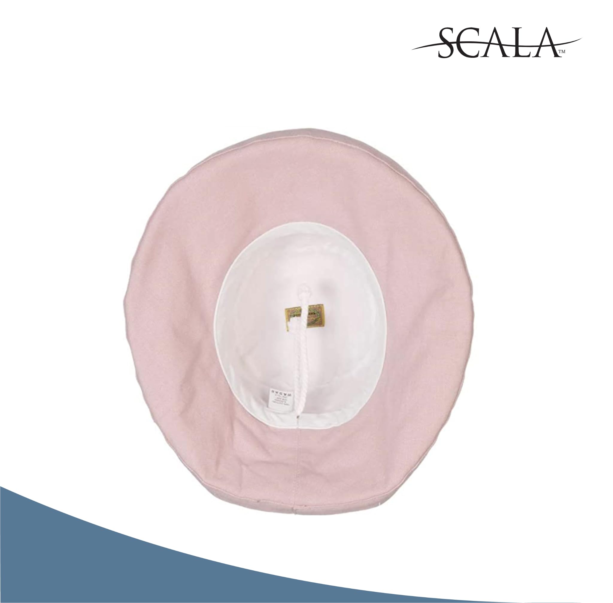 Scala Women's Cotton Hat with Inner Drawstring and Upf 50+ Rating,Coral Rose,One Size