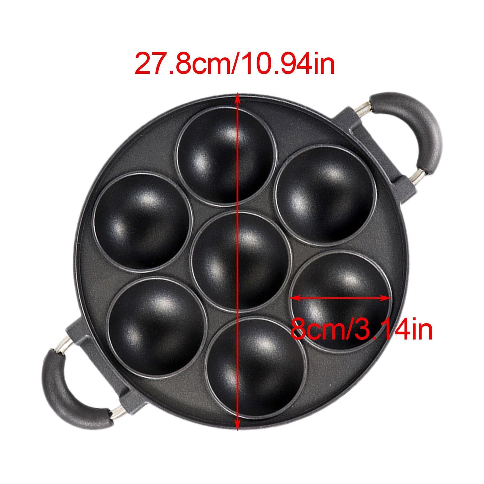 Shakven Cast Iron Biscuit Pan - Cake Pan with Handles, Pre-Seasoned Baking Set 7 Cake Baking Tray - Cake Pan for Scones, Cornbread, Muffins, Cup Cakes and Brownies