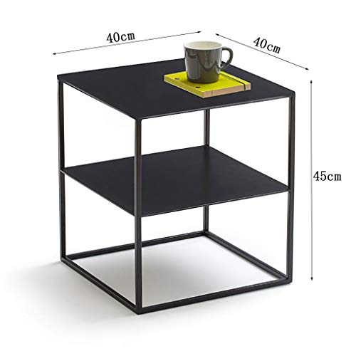 Saladplates-LXM End Tables End Table,Bedside Sofa Side Table with Metal Frame,Coffee Snack Table for Home,Office, Bedroom,Hallway,Living Room,Balcony[Black]