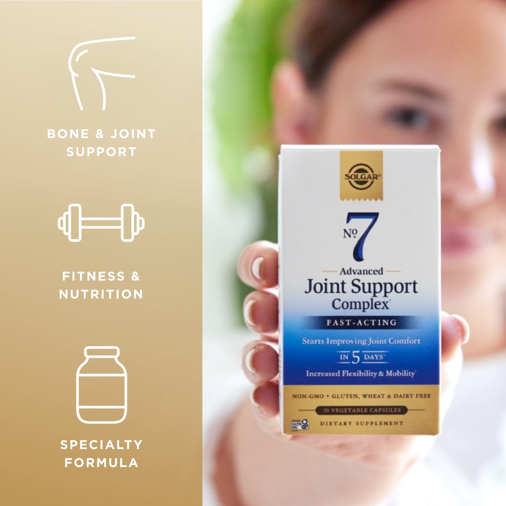 SOLGAR No. 7 Advanced Joint Support Complex - 90 Vegetable Capsules, Pack of 2 - Fast-Acting Formula - Non-GMO, Gluten Free, Dairy Free - 180 Total Servings