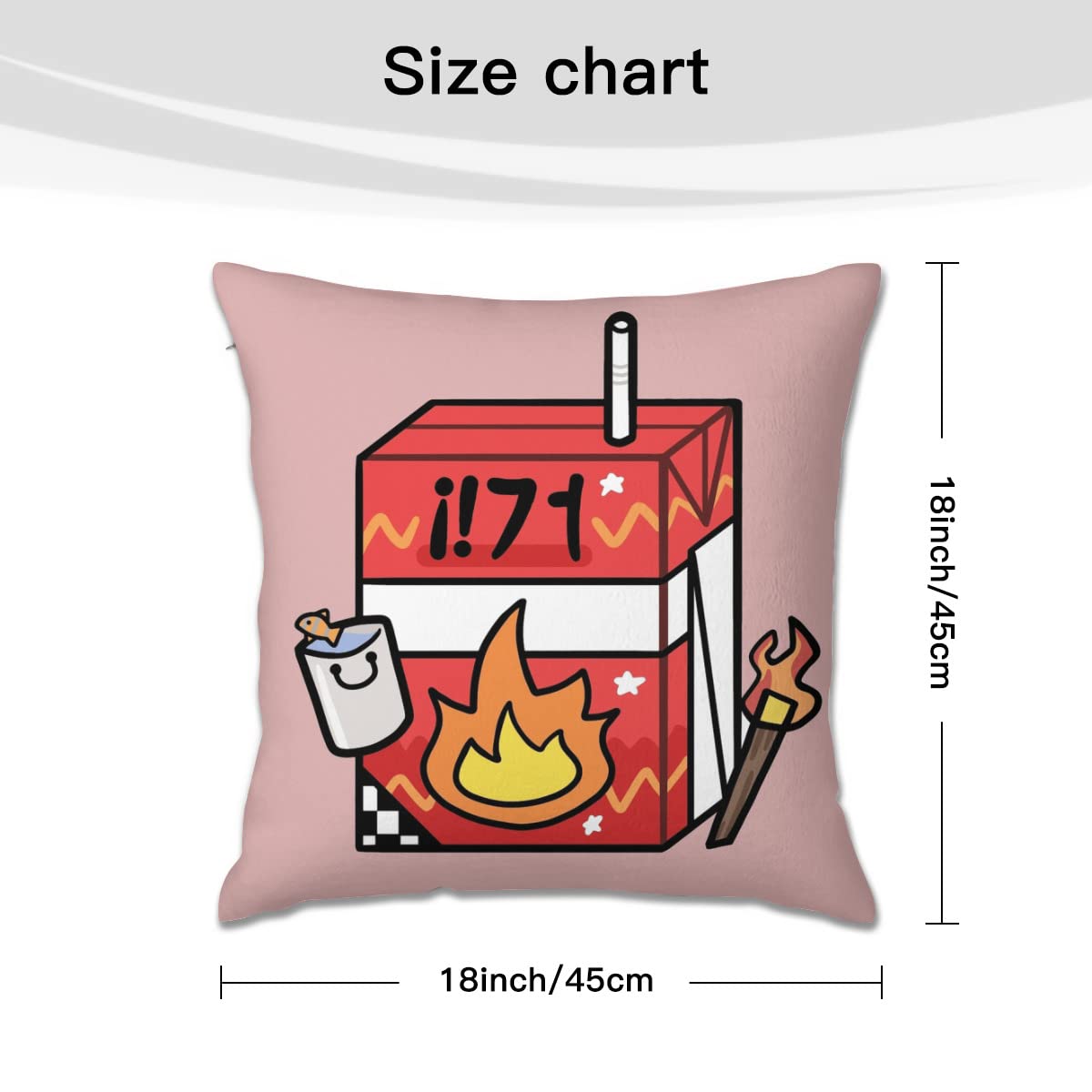 Sapnap Juice Box Velvet Throw Pillow Covers Sofa Pillowcase Car Square Throw Pillowcases Home Decoration Game 18in*18in
