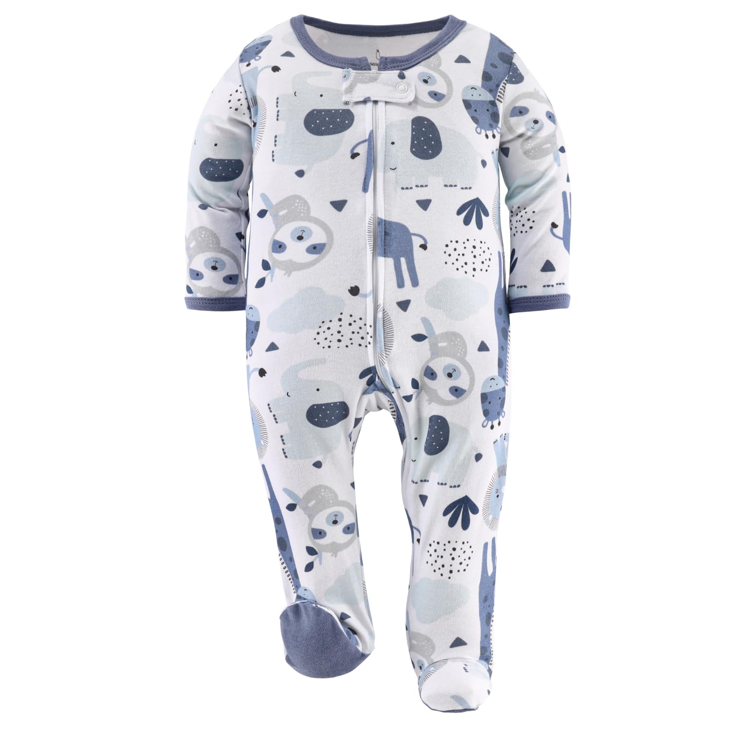The Peanutshell Footed Pajamas Sleepers for Baby Boys, Sleep and Play Footies, 3 Pack (6-9 Months) Blue