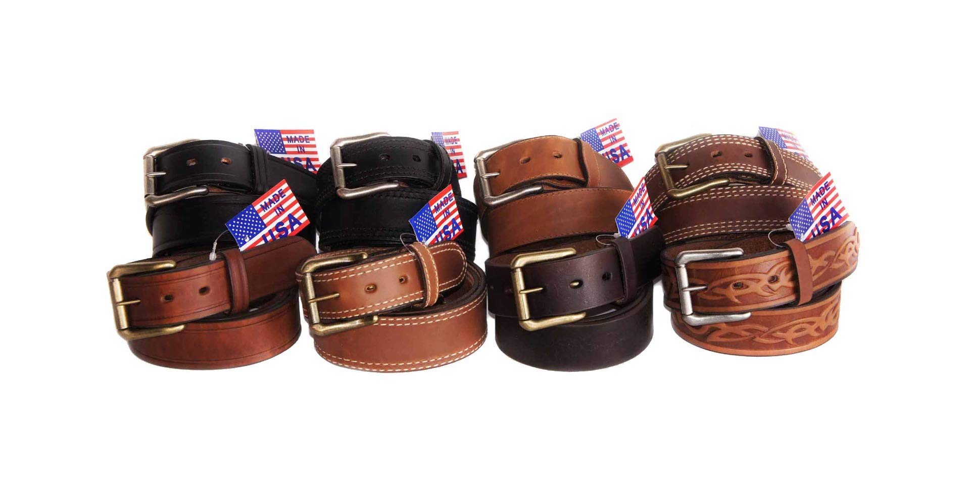 R.G. BULLCO 1-1/2" Handcrafted Women's Leather Belt - Butterfly & Floral Embossed, Full Grain Leather - Brown - Size 40 - RGB-5517