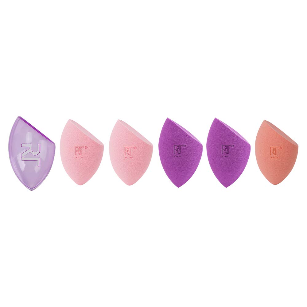 Real Techniques Limited Edition Miracle Makeup Blender Beauty Sponge Gift Set, For Liquid & Cream Foundation, Makeup Sponge Case, Travel Friendly, Assorted Beauty Sponges, 6 Piece Holiday Gift Set