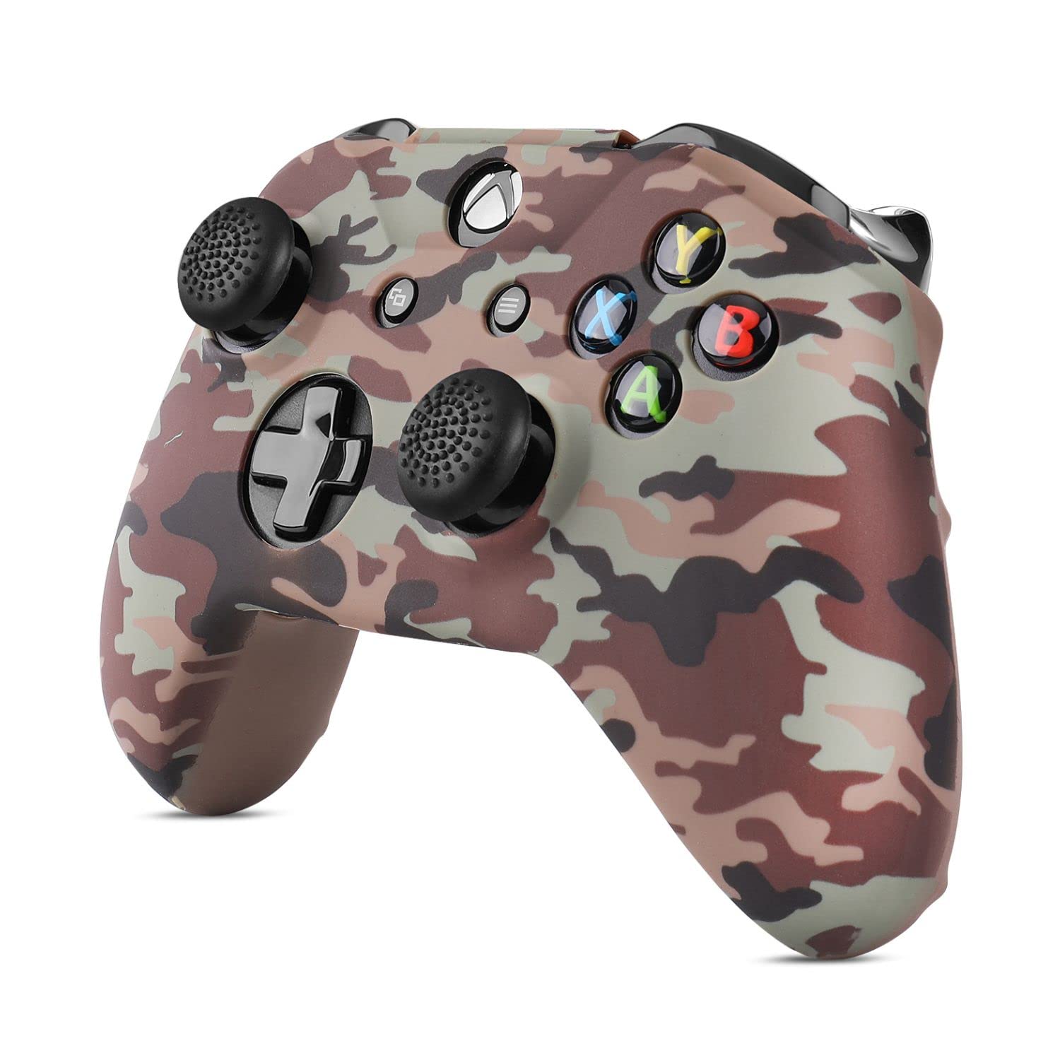 TNP Silicone Skin for Xbox One Controller - Controller Cover for Xbox One S | One X - Anti-Slip Silicone Controller Case Sleeves with 4 Large 4 Small Thumb Grip Caps, Dessert Camo