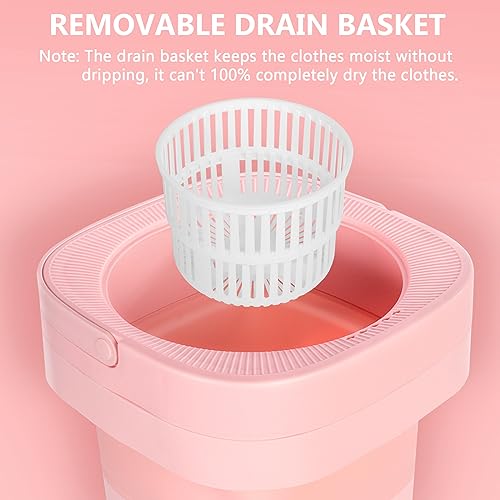 Portable Washing Machine and Dryer Combo, 6.5L Mini Folding Washing Machine Portable with Disinfection Function, Small Portable Washer and Dryer Combo for Apartments, Dorm, Camping, RV, Travel Laundry