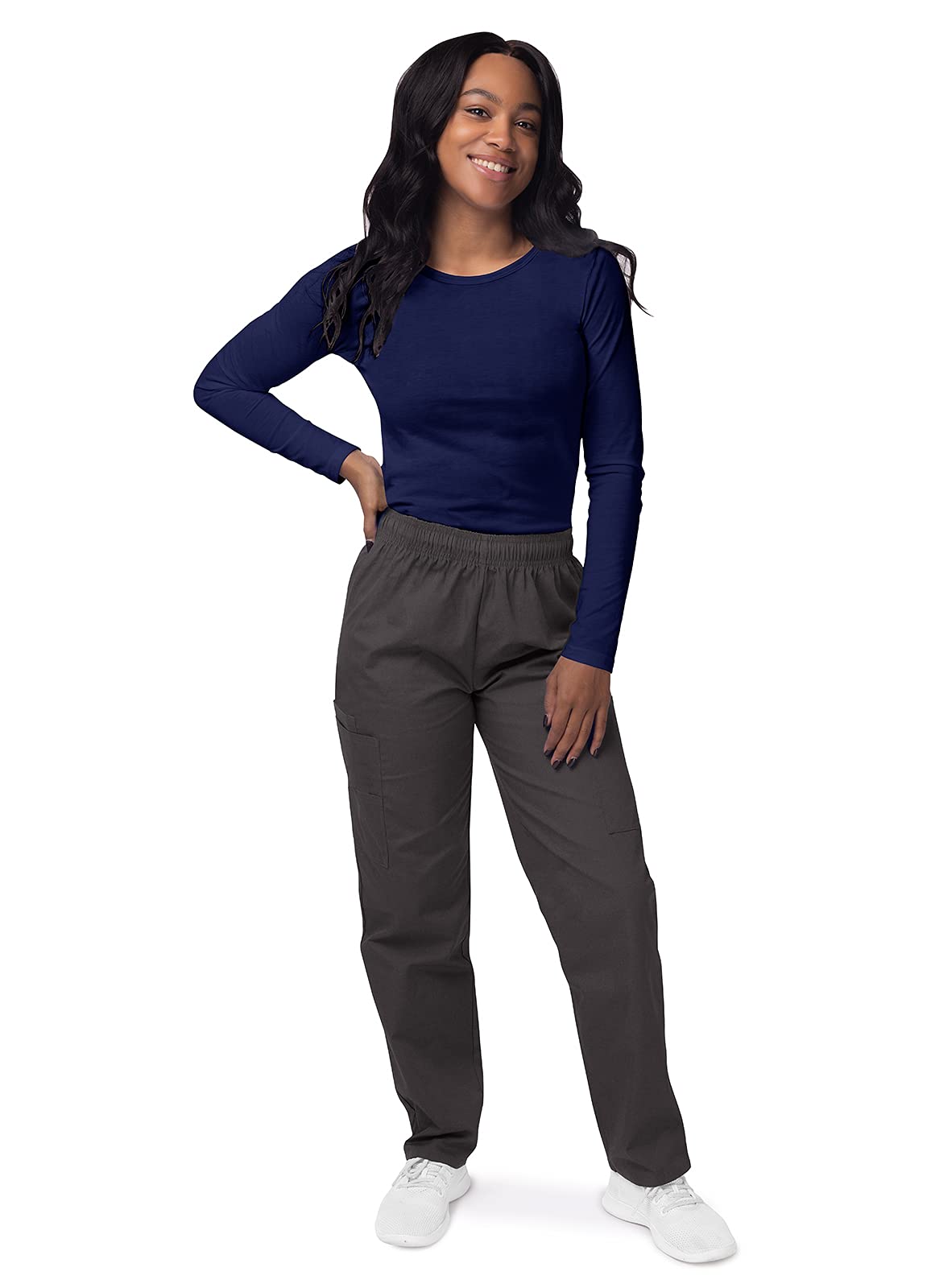 Sivvan Scrubs for Women - Long Sleeve Comfort Underscrub Tee 2-Pack - S85002 - Navy - XL